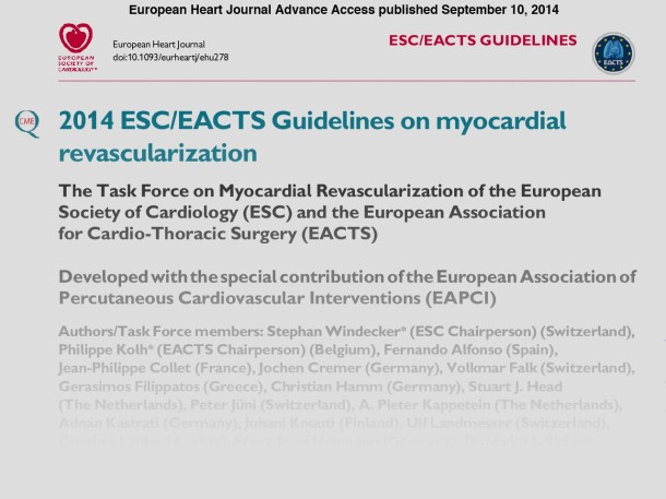 ESC/EACTS Guidelines onmyocardial revascularization ...